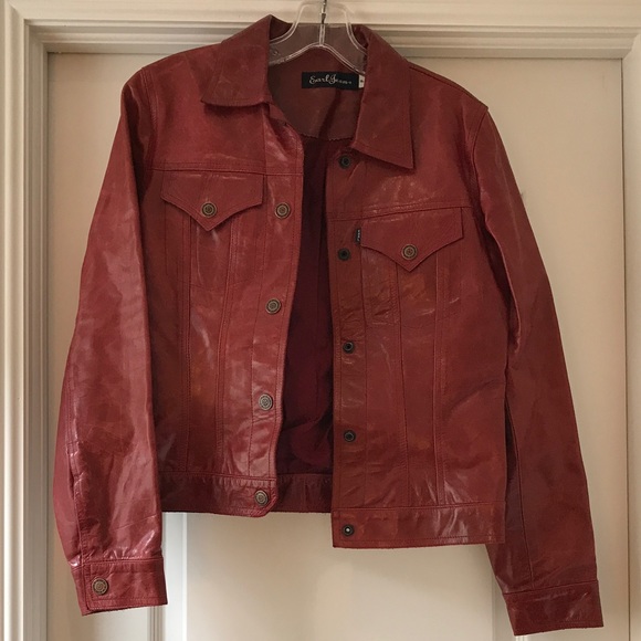 Earl Jeans | Jackets & Coats | Earl Jean Maroon Leather Jacket Aso ...